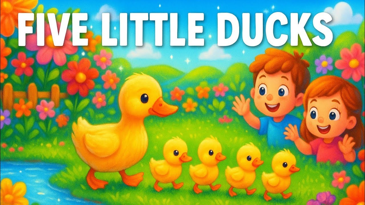 📌 Five Little Ducks 🦆💛 | Cute Kids Acting Duck Story Rhyme 😺 | Baby ...