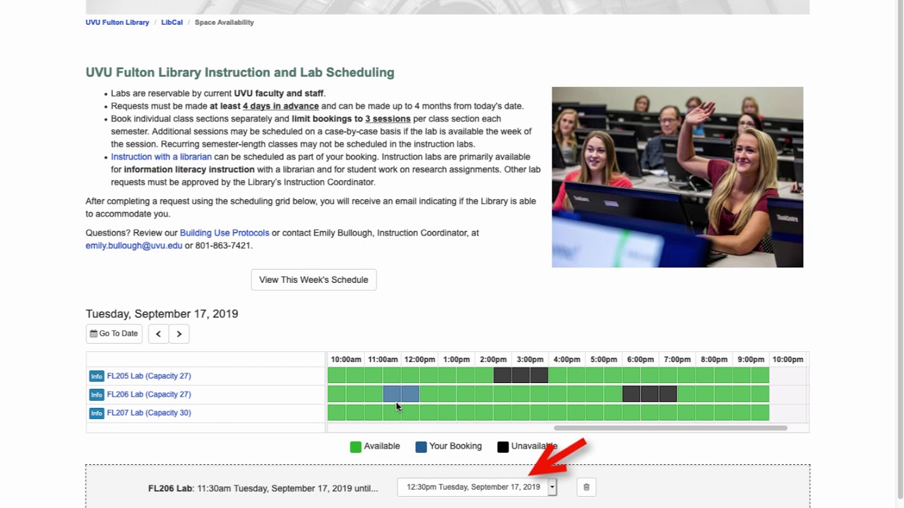 Book a UVU Fulton Library Instruction Lab - YouTube