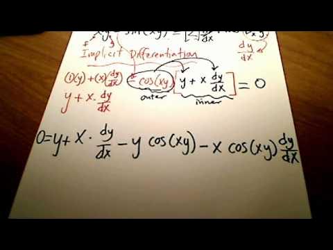 Calc I: Implicit Differentiation involving Trig Functions. - YouTube