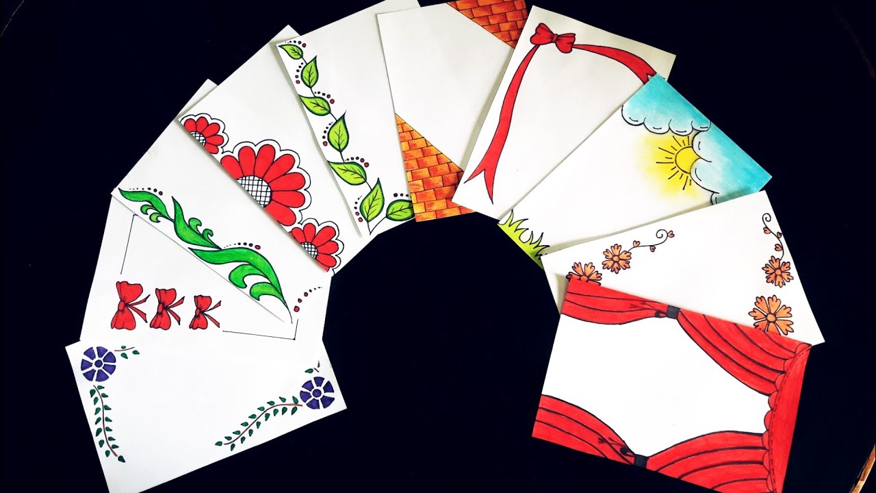 10 border designs - easy border design ideas - project file decoration ...