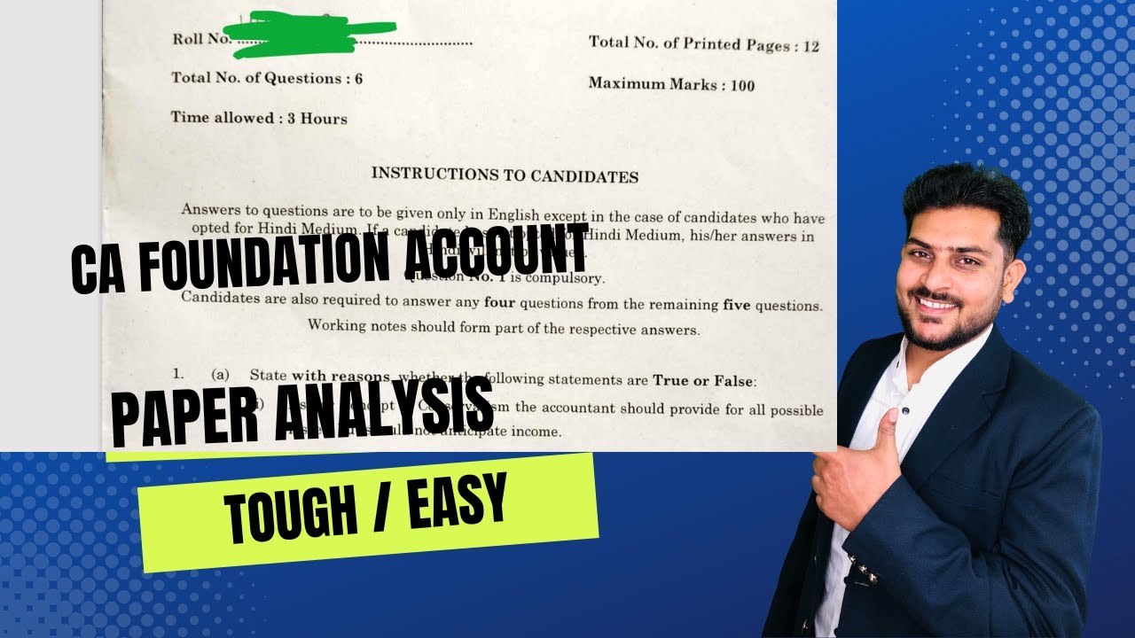 CA Foundation June 2023 Account Paper Review || Tough Or Easy || - YouTube