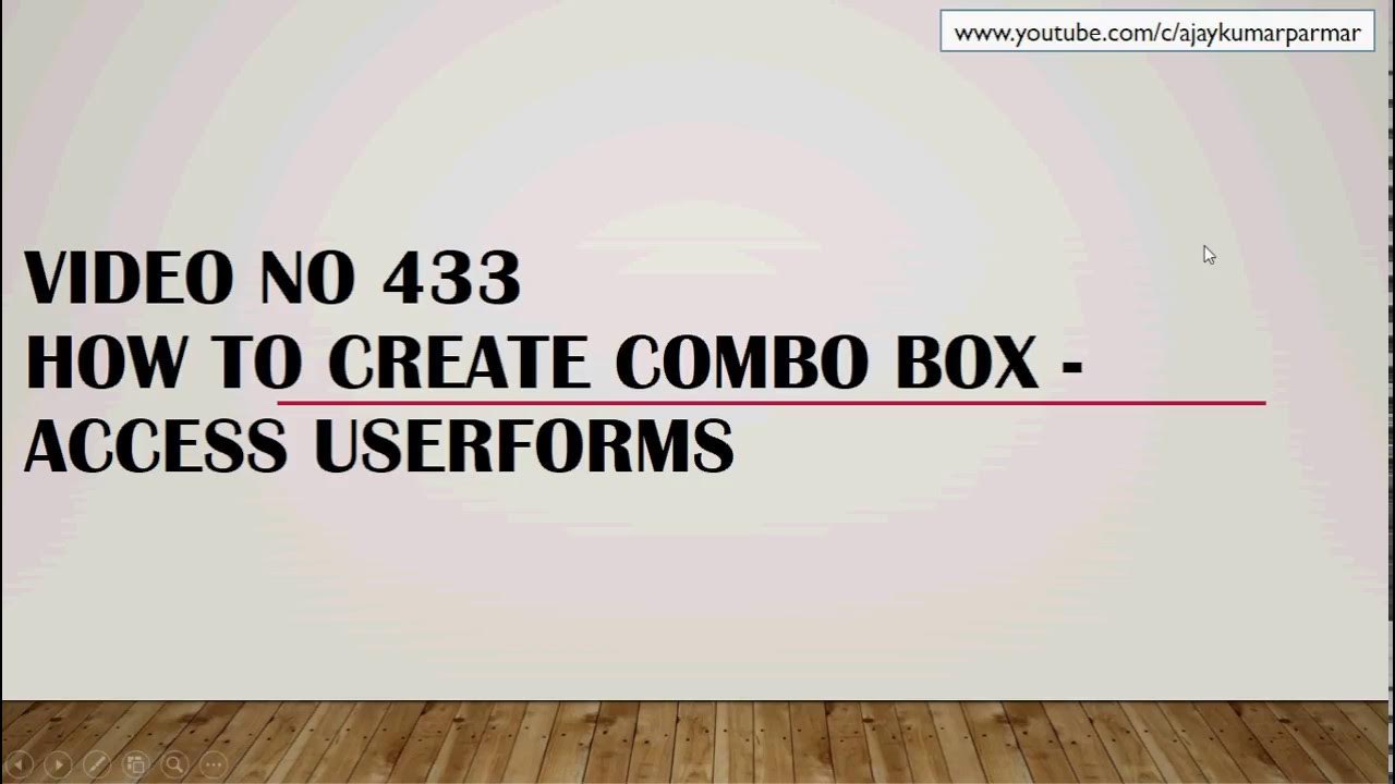 Learn MS Access -Video 433- Forms -Create ComboBox - YouTube