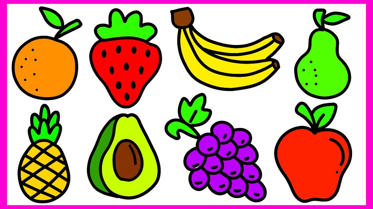 How to Draw Healthy Fruits Step by Step for Beginners | Different Types ...