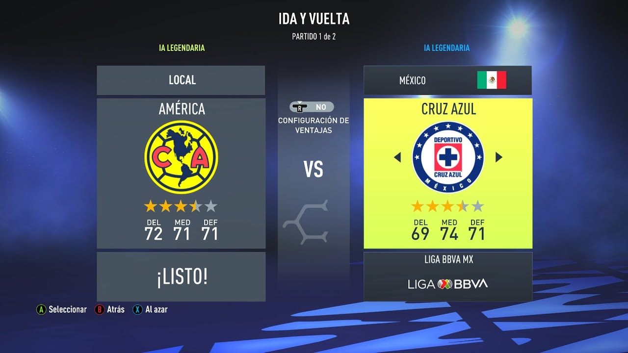 América vs Cruz Azul - Semifinal Ida - Liga MX Simulación - YouTube