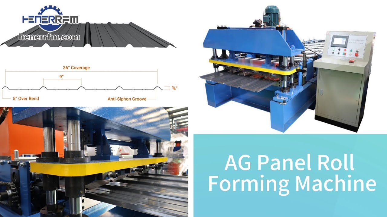 AG panel roll forming machine - YouTube