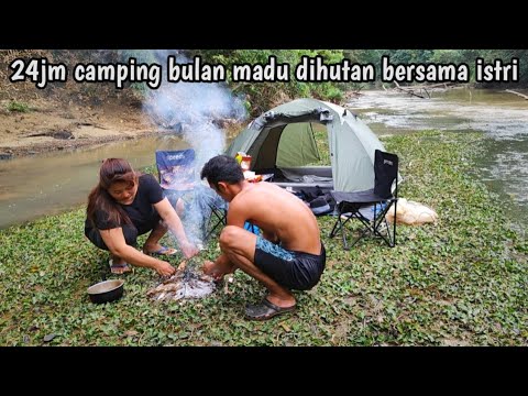 24jm camping bulan madu dihutan sambil panen ikan - YouTube