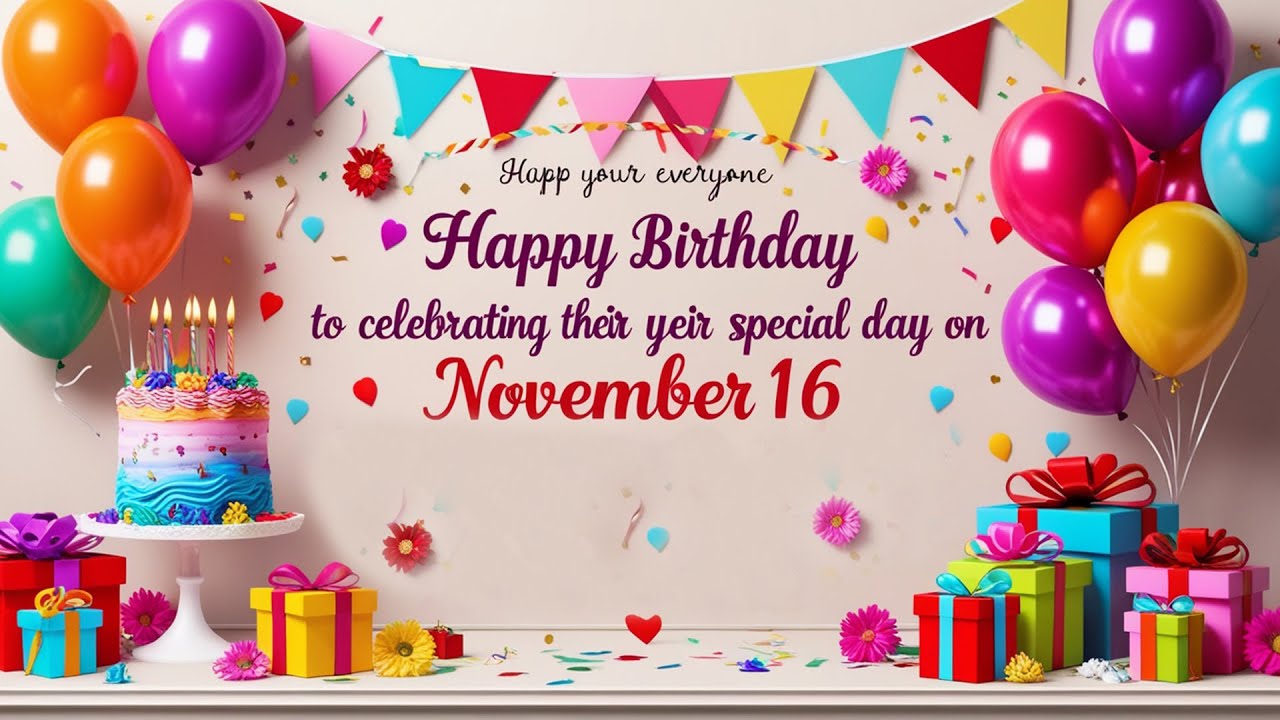Birthday Wishes and Song for November 16th Stars! - YouTube