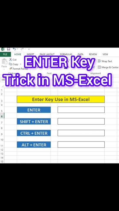 ENTER Key Use in MS-Excel #microsoftexcel #enter #exceltech # ...