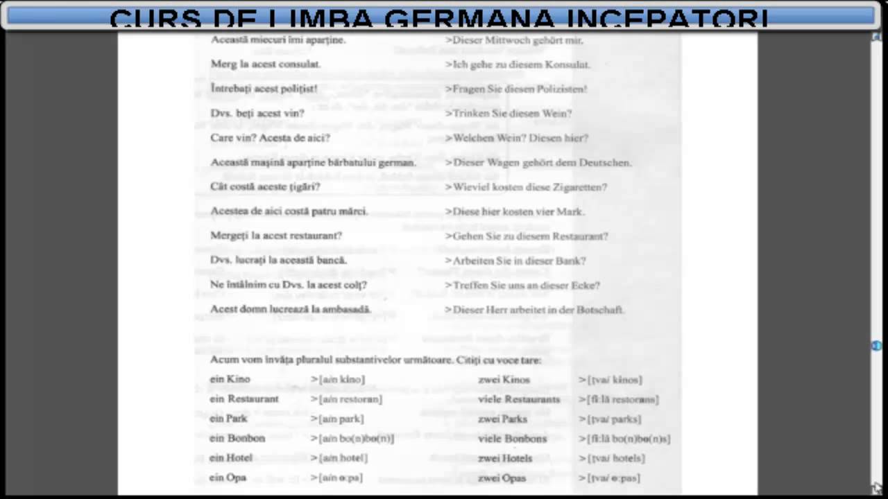 Curs de limba Germana incepatori (tema-dictionar) - Lectia 10 - YouTube