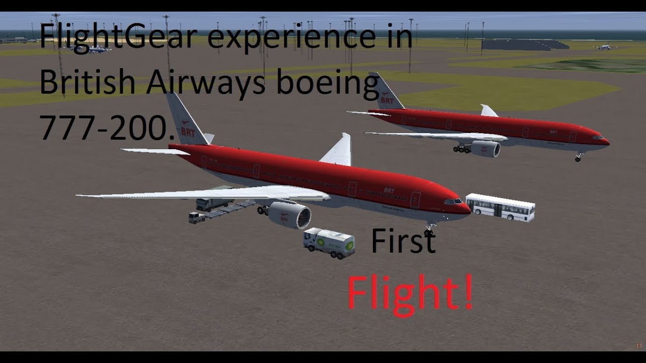 FlightGear : My first flight. - YouTube