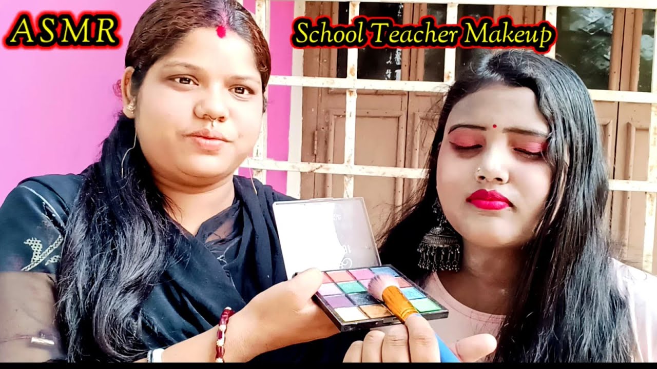 ASMR~ Doing My Sweet Sister School Teacher Makeup (Makeup Tutorials) @asmrsangi7044 🌹🎨🖌️ - YouTube