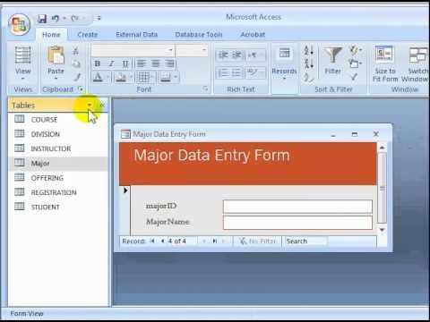 Create Tables and Forms in Access 2007 - YouTube
