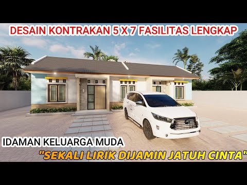 DESAIN KONTRAKAN 5 X 7 EKSLUSIF || 2 Kamar Tidur, Dapur, R. Tamu, R. Makan