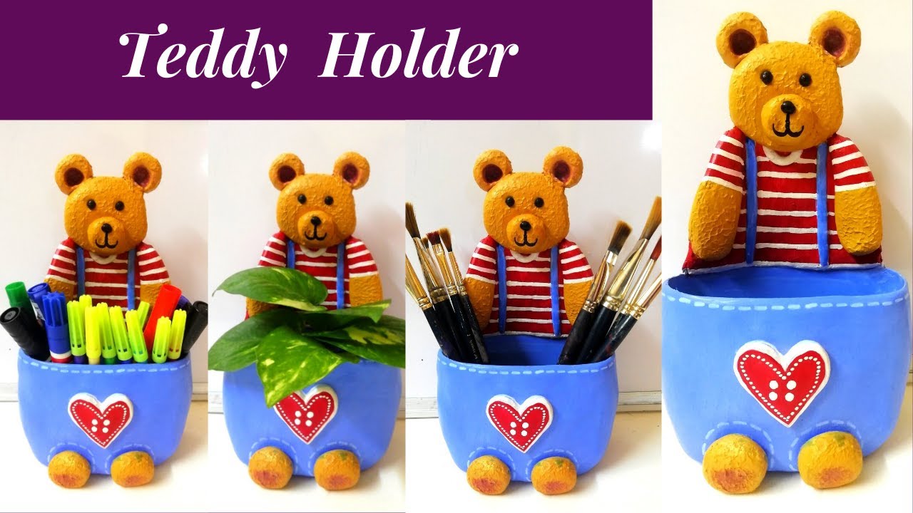 Teddy Holder | Best out of waste | DIY | Home Decor|Holder craft|Teddy ...