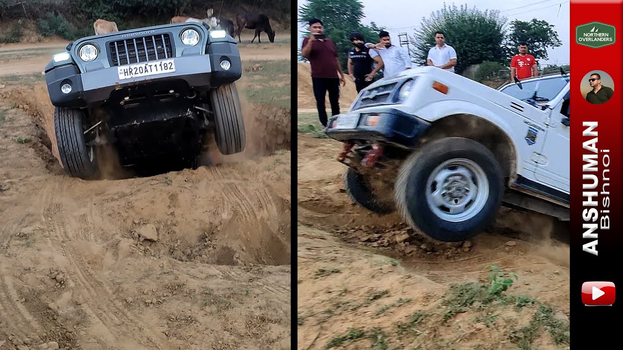 Steep Offroad pit in Mahindra Thar, Maruti Gypsy, Isuzu V-Cross - YouTube