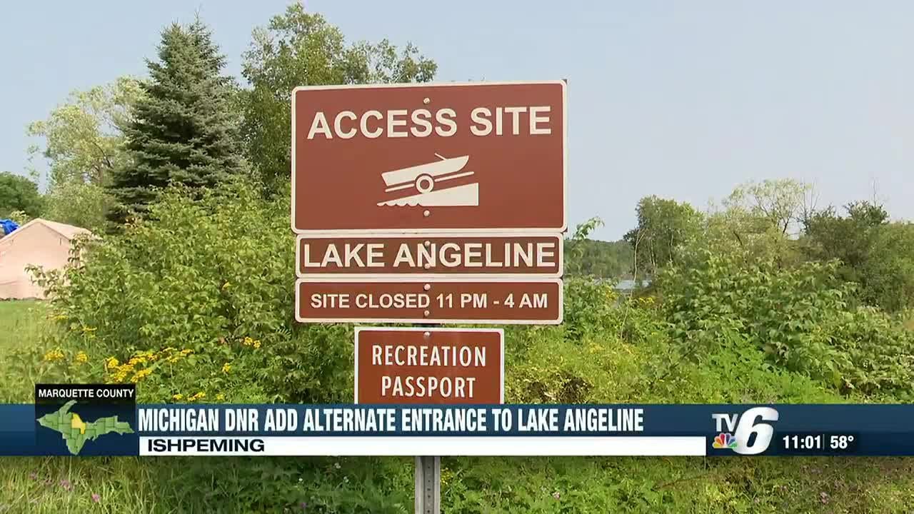 Michigan DNR add alternate entrance to Lake Angeline - YouTube