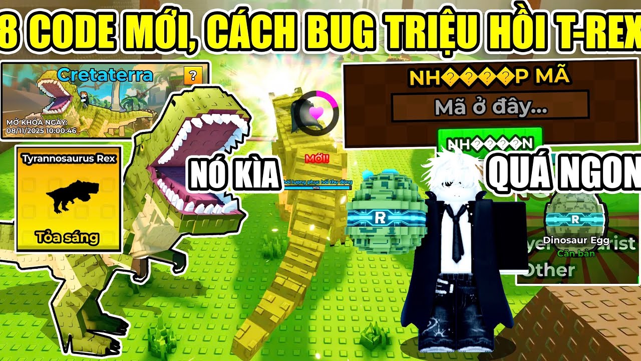 8 CODE CHUNG MỚI CÁCH BUG TRIỆU HỒI BOSS T-REX THU PHỤC TẤT CẢ PET MỚI ...