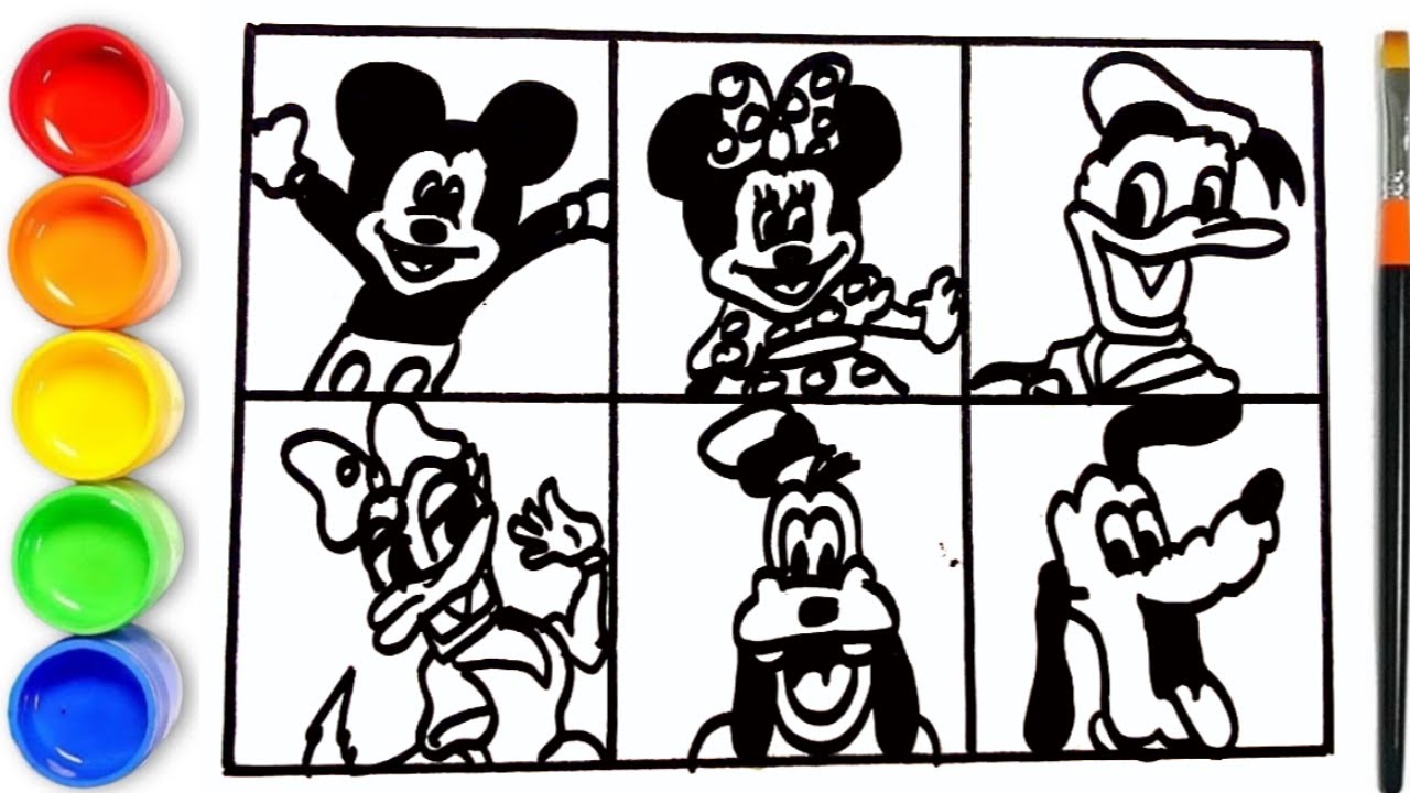 🔴🎀 How To Draw Mickey Mouse Characters | Drawing Mickey Mouse And His ...