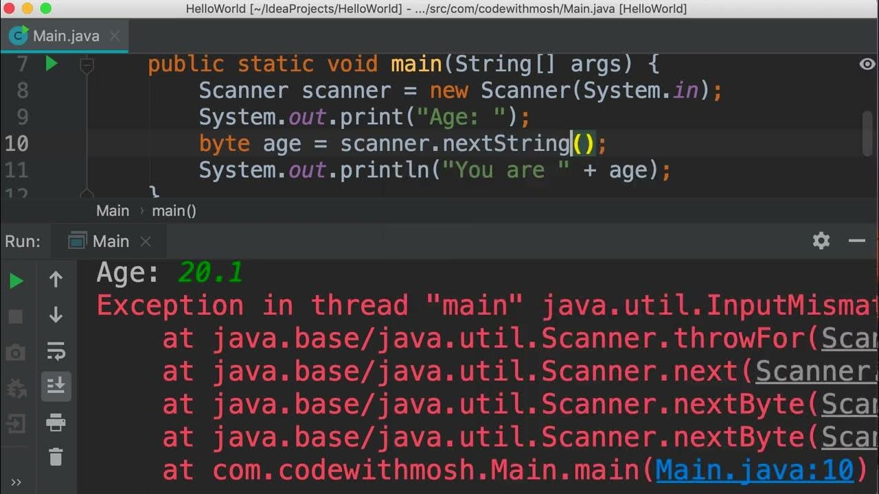 Java #22 - Reading Input [By Mosh Hamedani] - YouTube