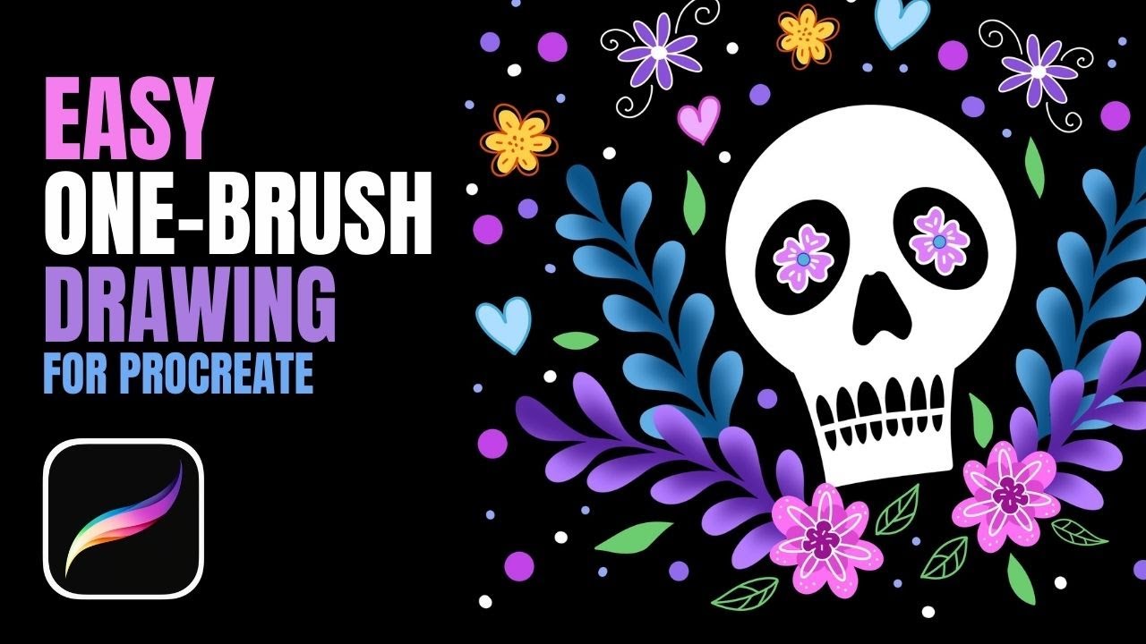 Procreate Drawing Tutorial: Day of the Dead Doodles One Brush Skill ...