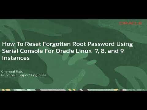 How To Reset Forgotten Root Password Using Serial Console For Oracle Linux 7, 8, and 9 - YouTube