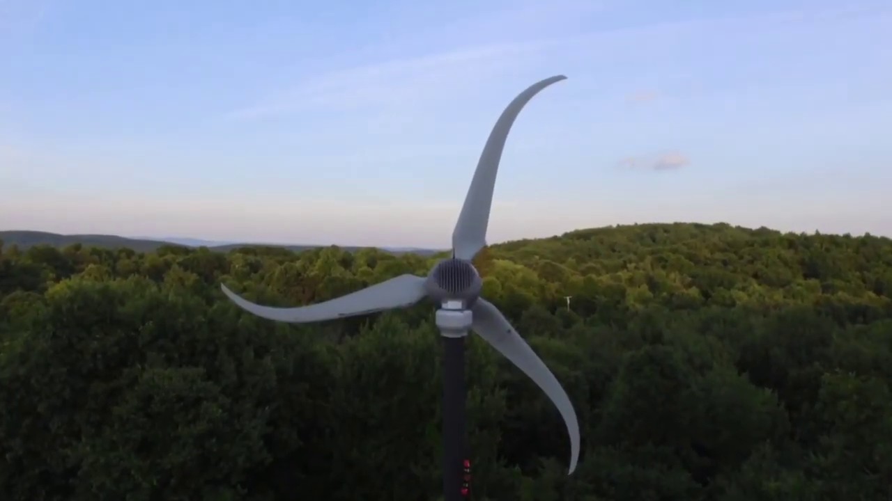 Install of Skystream 3.7 Wind Turbine on 75 foot tower - YouTube