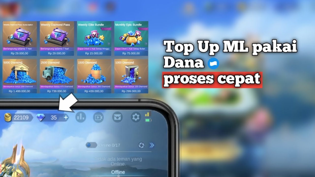 Cara top up mobile legend dengan dana - YouTube