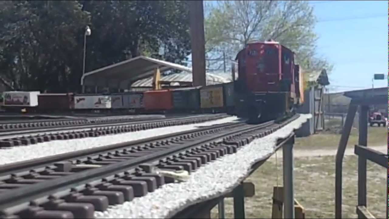 G Scale Trains Running On An Elevated Layout At TTM - YouTube