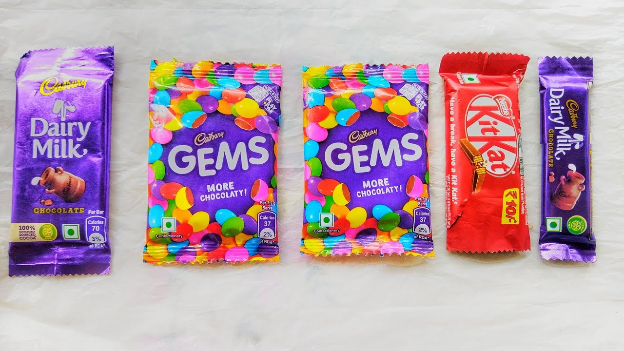 Dairy Milk Vs Gems Vs Kitkat Vs Mini Dairy milk - YouTube