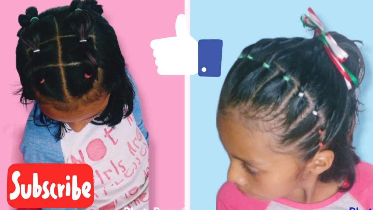 Peinado tricolor para niñas(cabello corto) - YouTube