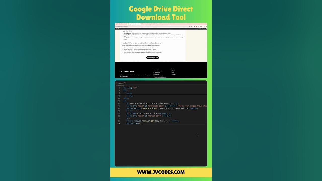 Google Drive Direct Download Link Generator Tool in HTML, CSS, JavaScript #shorts #html #css #js ...