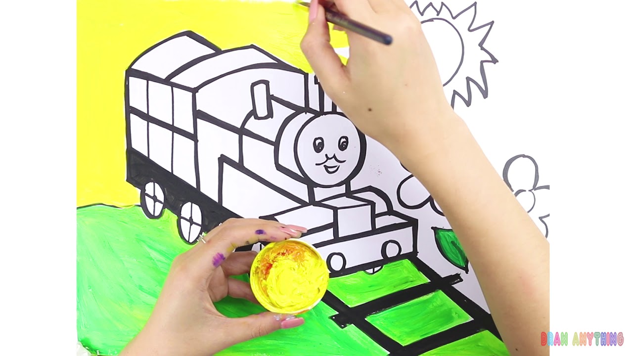 Glitter Train drawing and coloring for Kids , Toddlers || Draw Anything ...