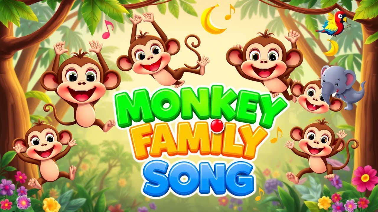 🐵 Monkey Family Song | Fun Nursery Rhymes for Kids | Sing & Dance with ...