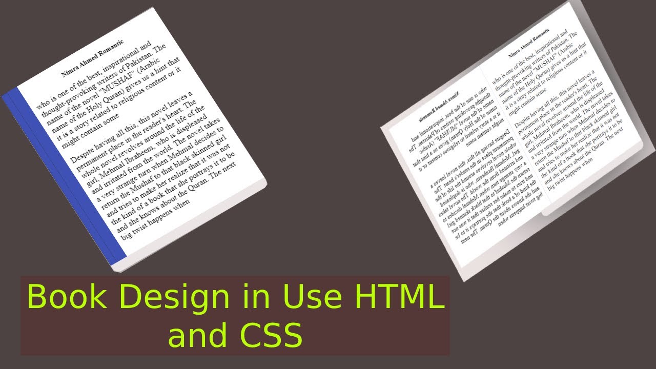 How to Book Design in #HTML and #CSS - YouTube