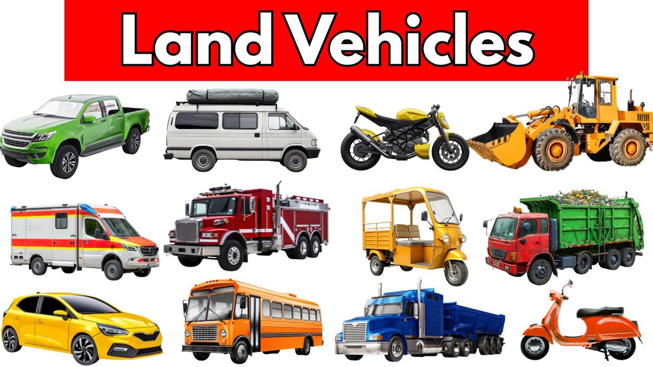 Learn Land Vehicle Names | Fun Learning for Kids🚗 - YouTube