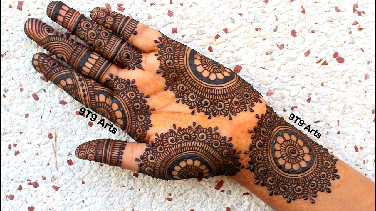 Easy Dulhan Mehndi | Circle mehndi design||Mehndi design simple ...