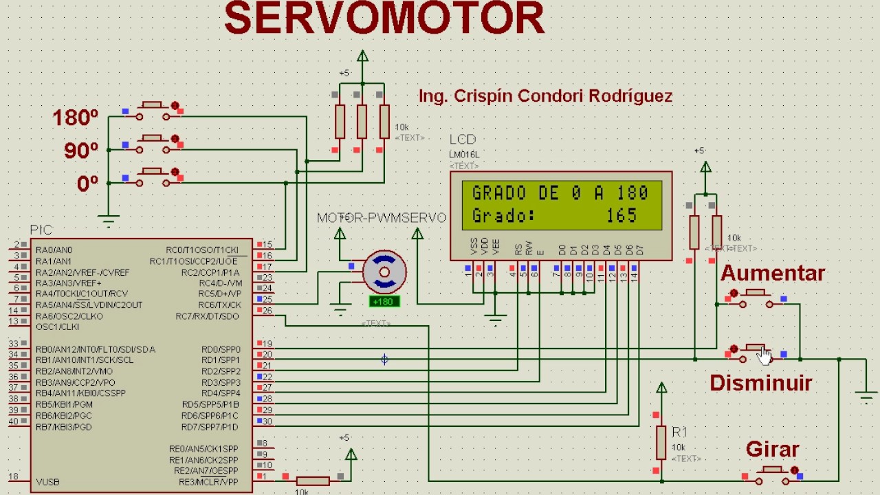 206a Servomotor y LCD - PIC18F4550 - YouTube