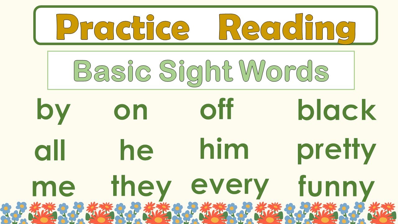 LET'S READ BASIC SIGHT WORDS | PRACTICE READING SIMPLE WORDS | READING ...