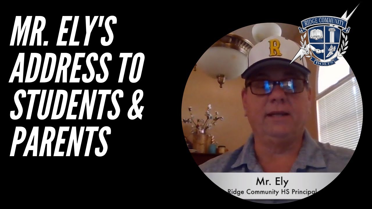 Mr. Ely Addresses Students & Parents - YouTube