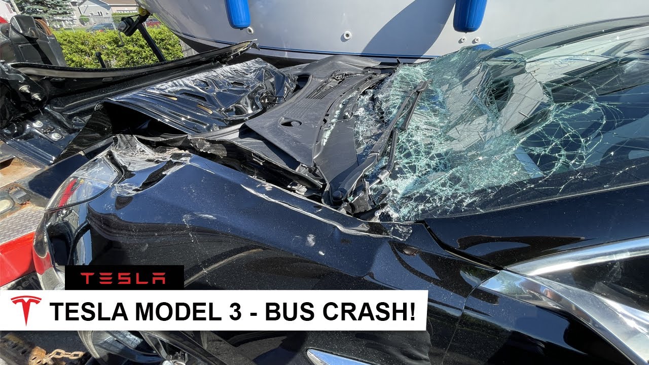Bus Destroyed My Tesla Model 3 - CAR CRASH!!! - WHAT NOW?! - YouTube