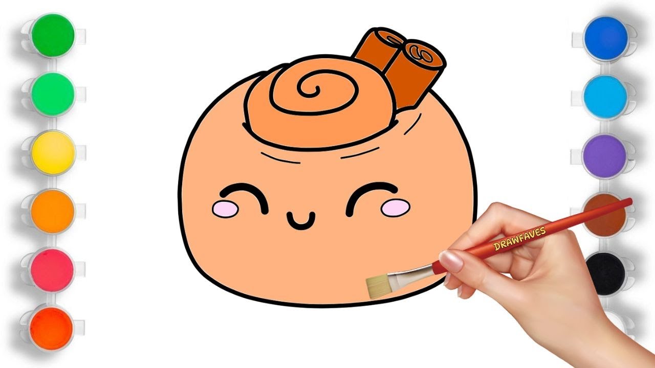 How to Draw a Cinnamon Roll | Drawing Tutorial For Kids and Beginners ...