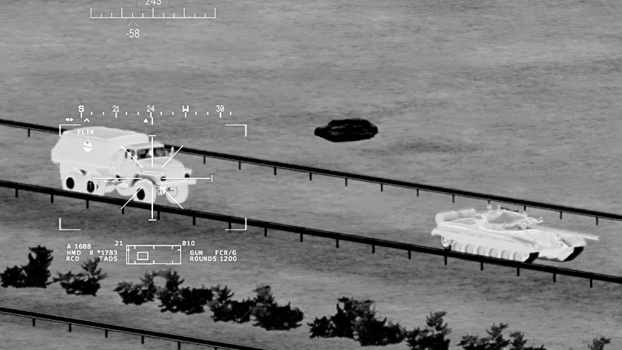 Enemy Convoy Destroyed By Apache Helicopter - AH-64D APACHE LONGBOW ...