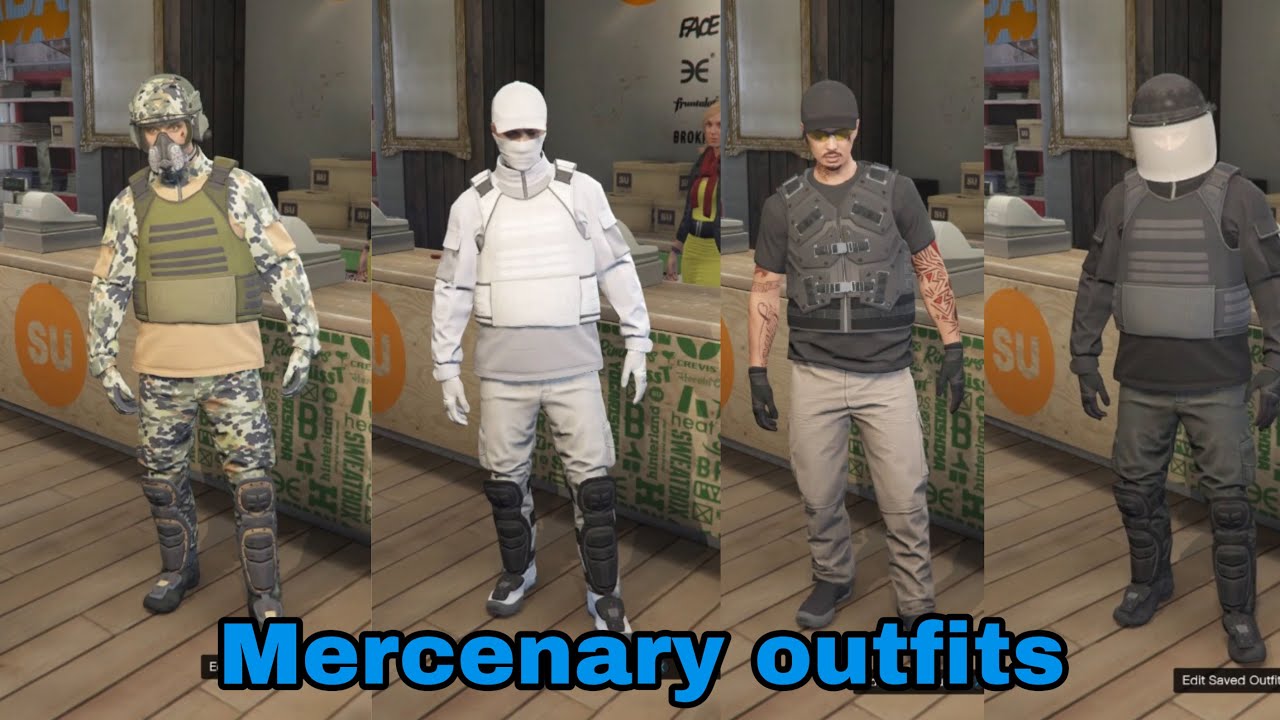 4 mercenary outfits (GTA 5 Online) - YouTube