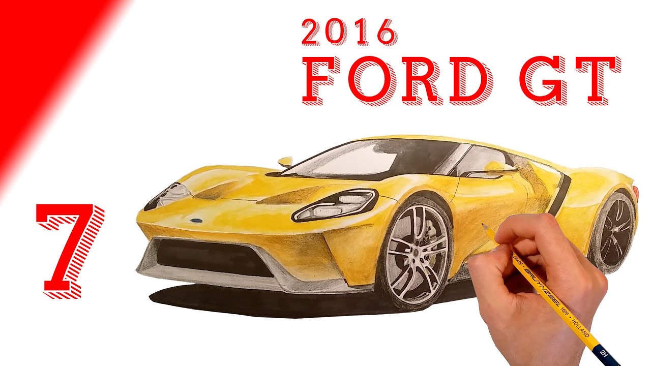 Drawing 2016 Ford GT - YouTube