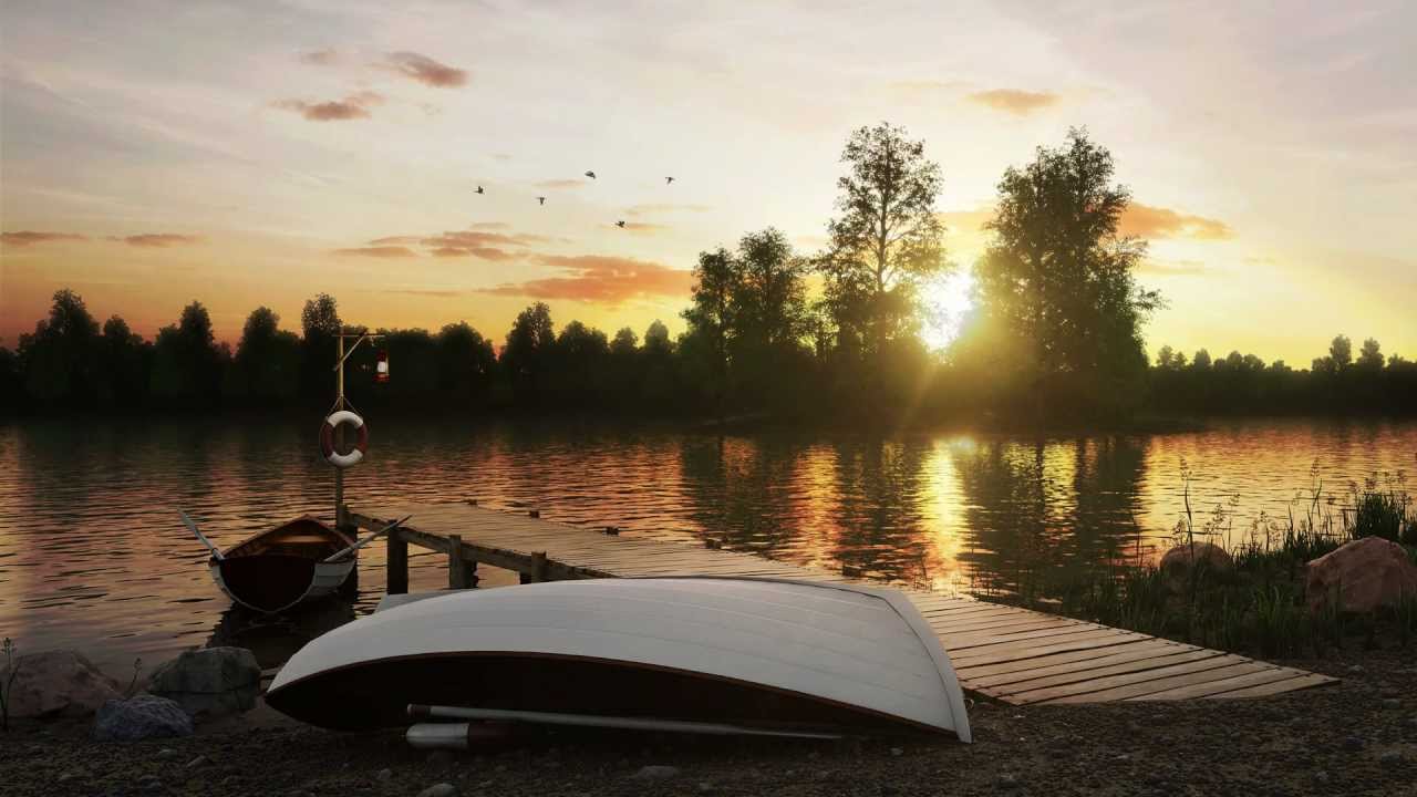 Lakeshore Sunset render post processing - YouTube