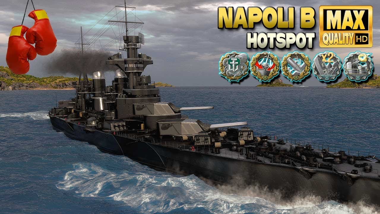 Cruiser Napoli B: Aggressive push on map Hotspot - World of Warships ...