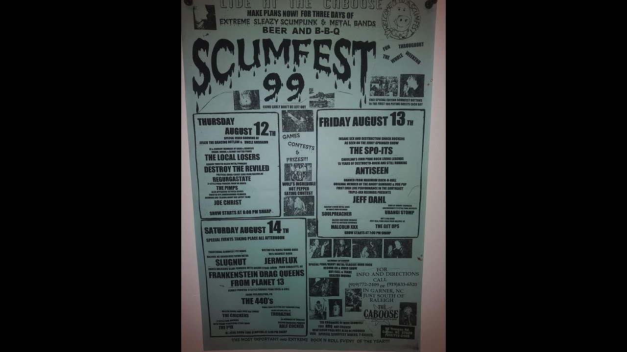 Ubangi Stomp Panic Attack live at the Caboose 8-13-99 Scumfest Garner ...