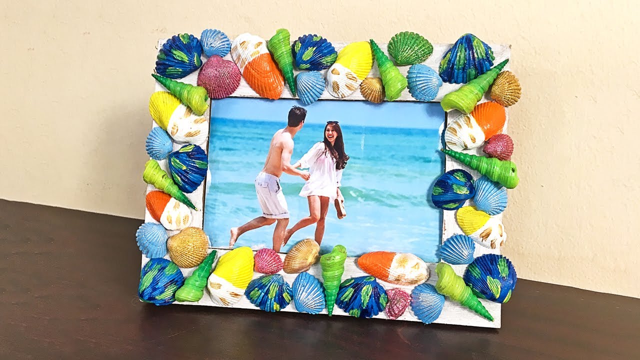 Stunning DIY Photo Frame Idea using Seashells | Seashells Craft Idea | Som's Happy Craft 2020 ...