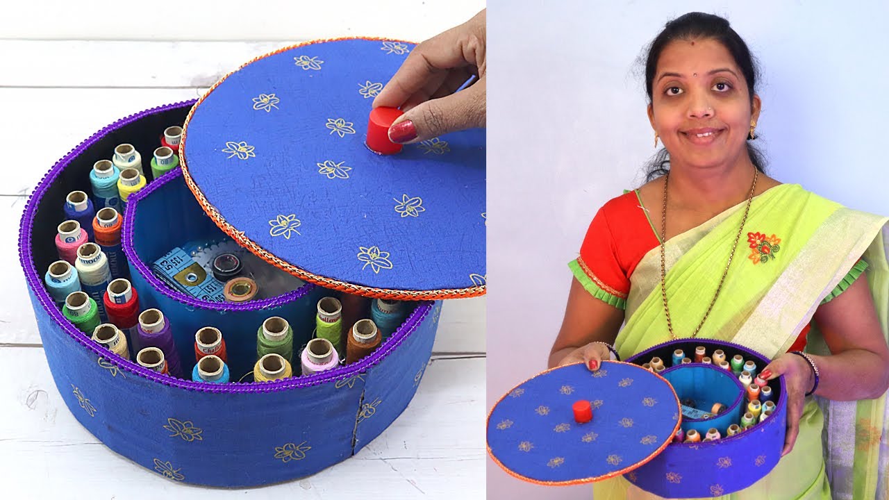 Thread storage Box Making that have never seen ever | DIY Thread Box ...