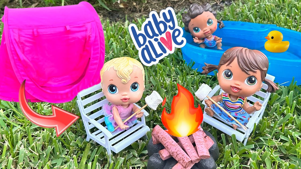 NEW Baby alive crib life dolls Afternoon routine ☀️ Camping 🏕️ - YouTube